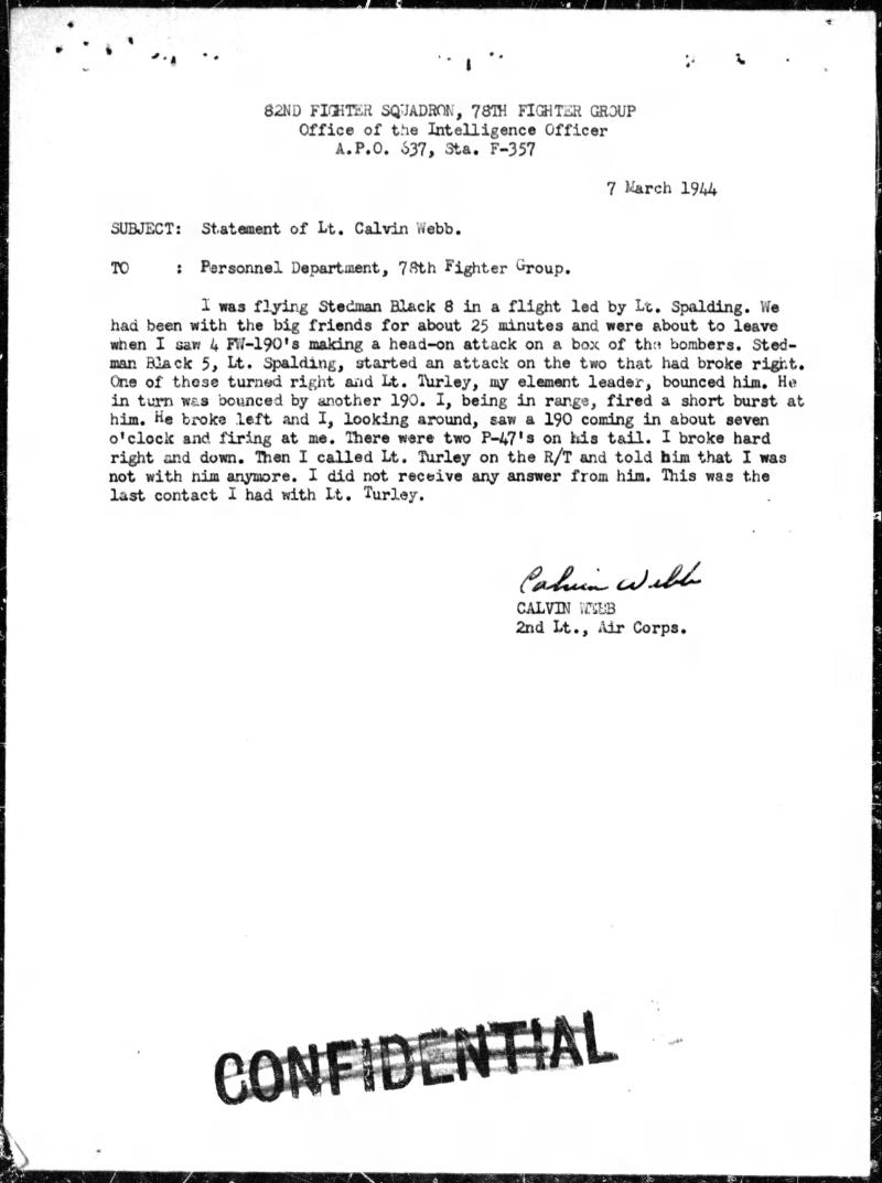 MACR for Lt Grant M Turley